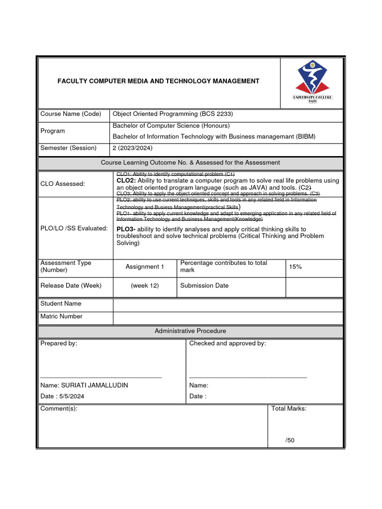 Assignment 1 Download Free Pdf Method Computer Programming Class Computer Programming
