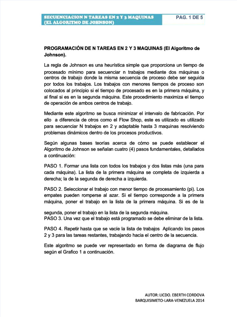 PDF Programacion de N Tareas en 2 y 3 Maquinas Compress | PDF | Algoritmos | Algoritmos y ...