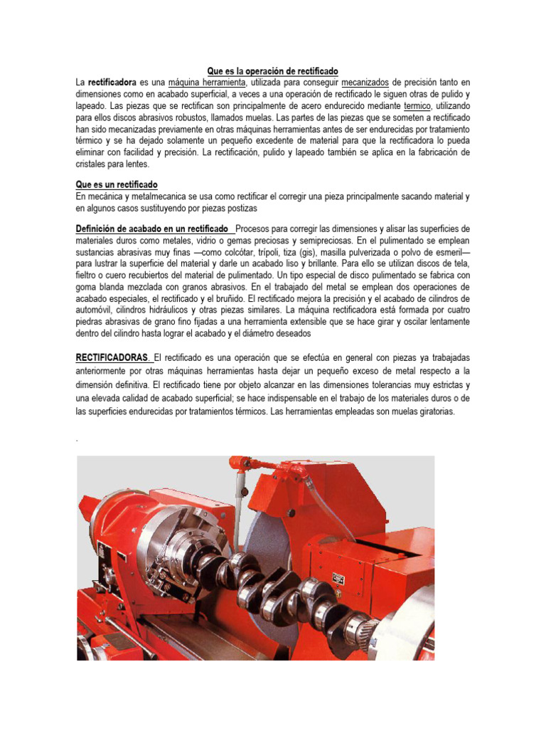 1.1- Operación de rectificado | PDF | Abrasivo | Rectificado (corte abrasivo)