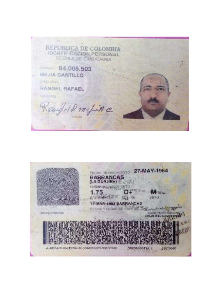 Cedula Papa Rangel | PDF