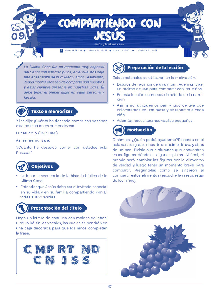 La Última Cena para Niños | PDF | Jesús | Última cena