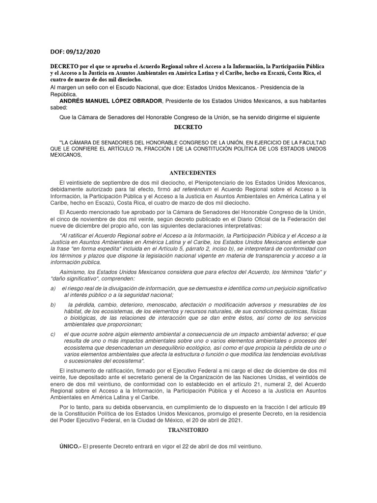 Acuerdo Escazú sobre Justicia Ambiental | PDF | Política