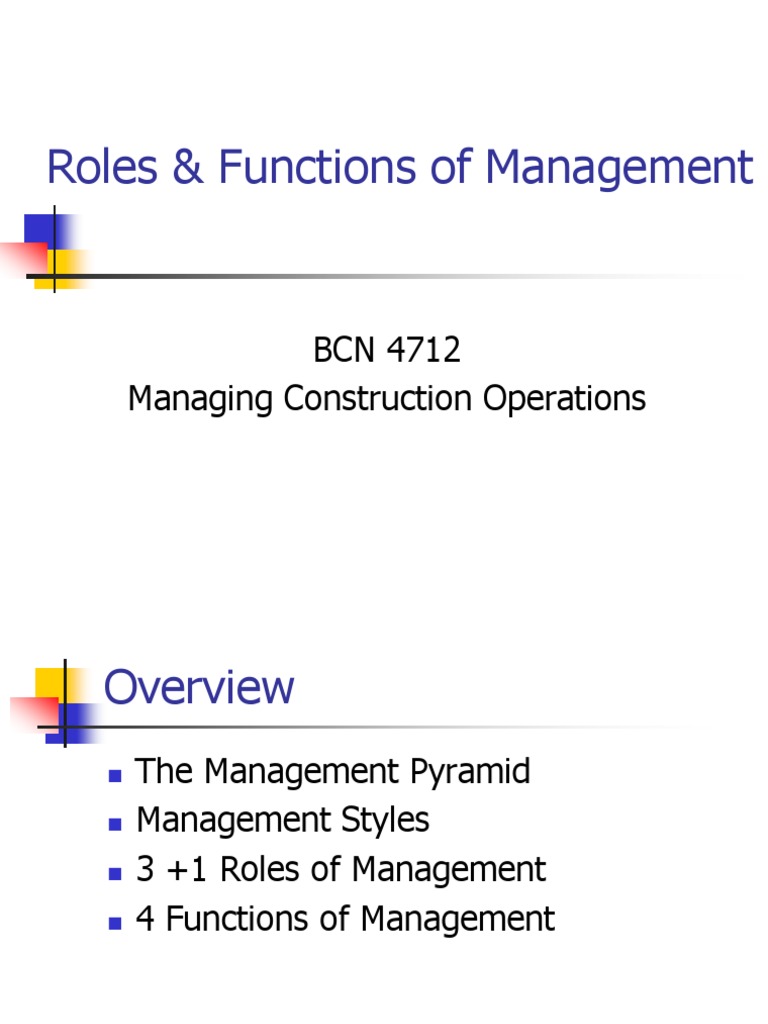 Management Roles and Functions Explained | PDF | Leadership | Strategic ...
