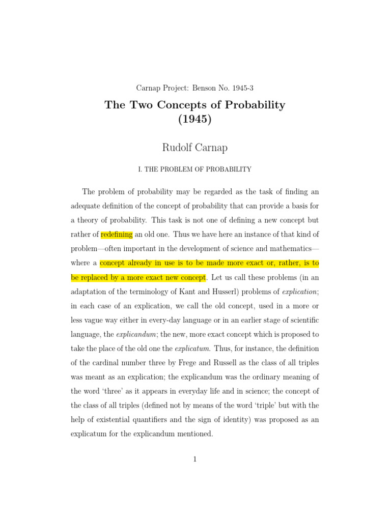 Carnap Probability | PDF | Logic | Hypothesis