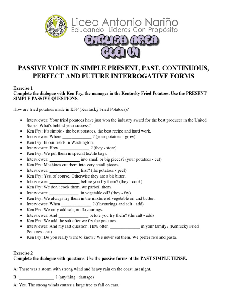 Passive Voice Interrogative Form | PDF | Home & Garden