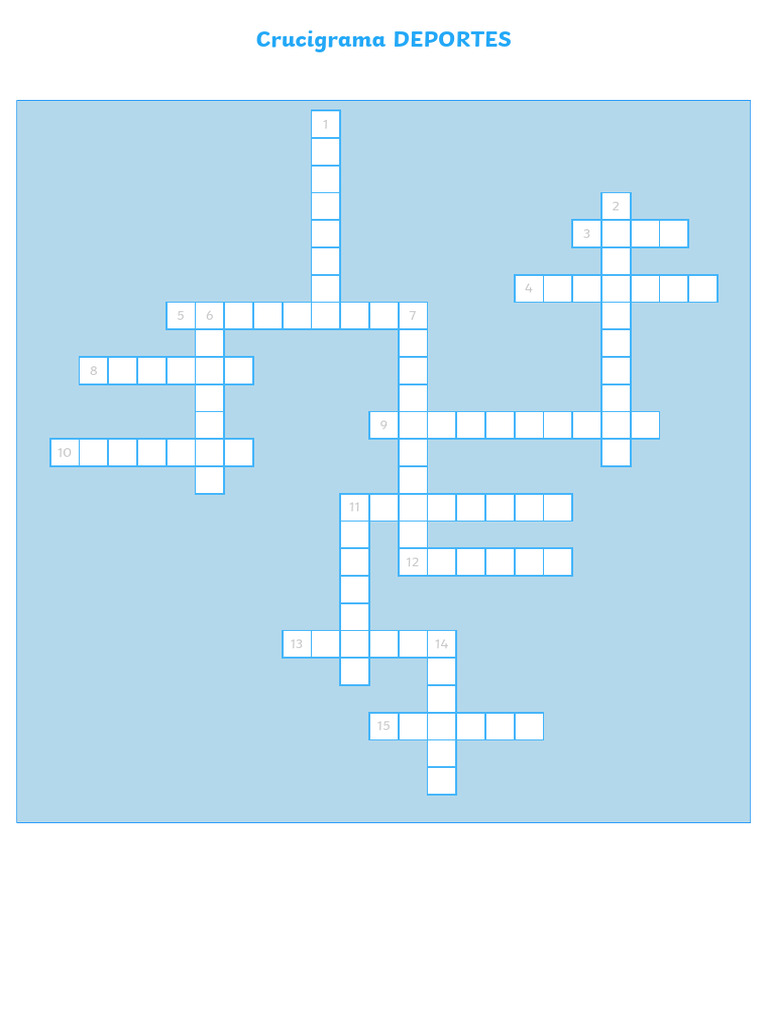 Crucigrama de Deportes Diversos | PDF