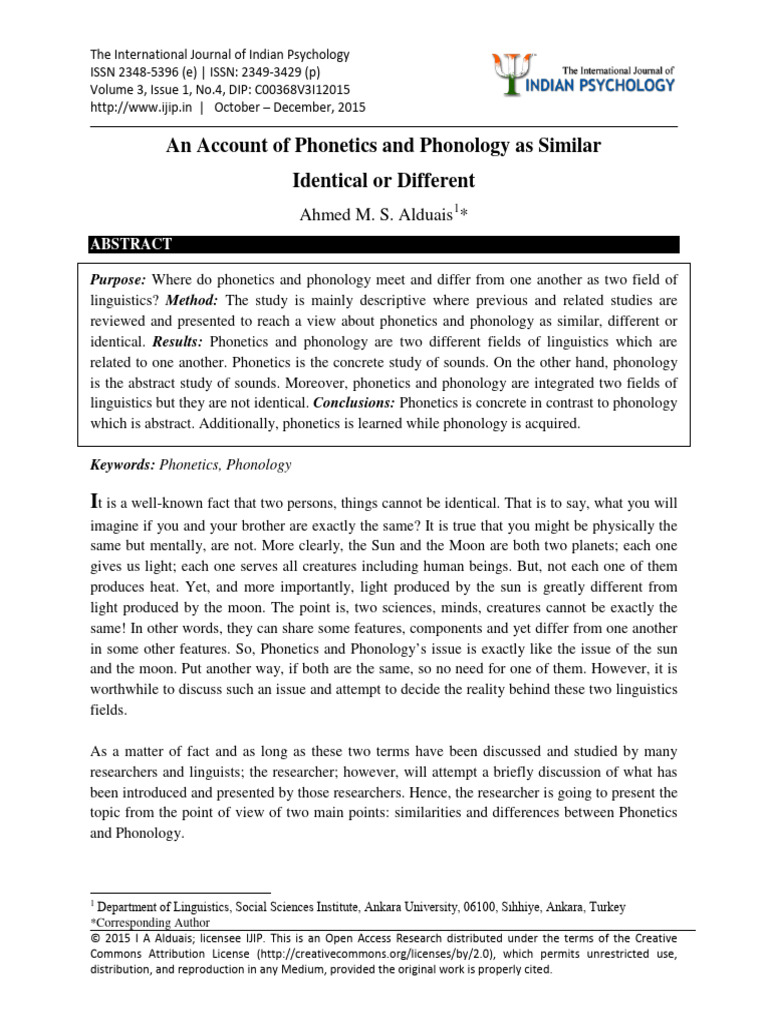 Difference Between Phonetics Phonology Pdf Phonology Phoneme