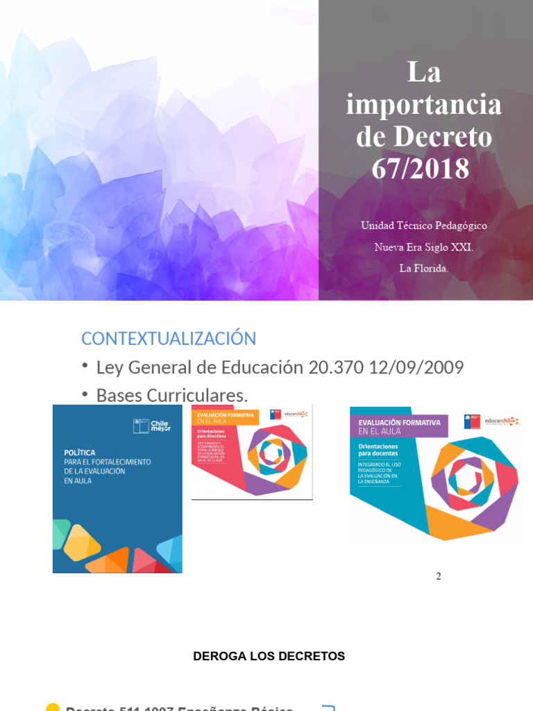 Importancia del Decreto 67/2018 | PDF | Evaluación | Enseñando