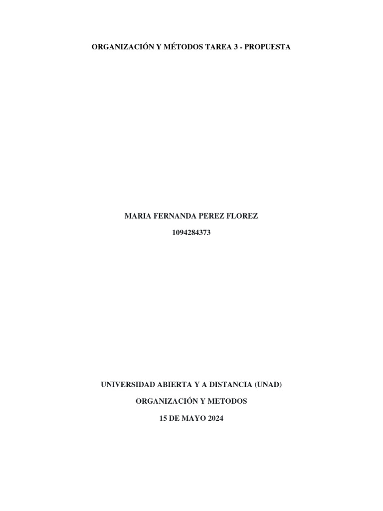 Organización y Métodos Tarea 3 Mafe | PDF | Business