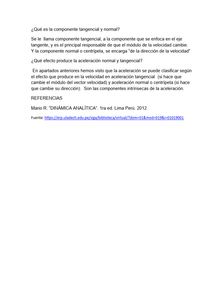 Qué Es La Componente Tangencial y Normal | PDF | Crecimiento personal y profesional | Tecnología