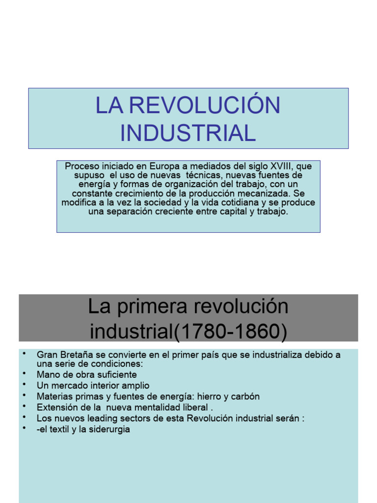 La Revolucion Industrial | PDF | Revolución industrial | Karl Marx