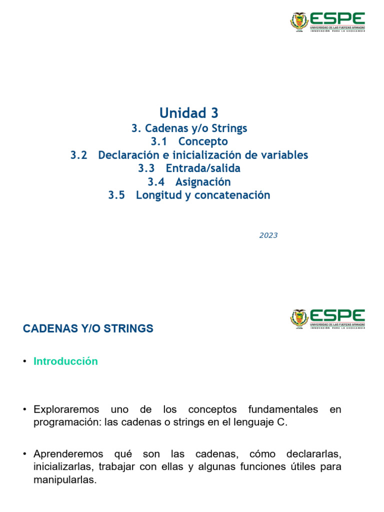 Cadenas/o strings, concepto, declaraciones, entrada/salida | PDF | Archivo de computadora ...