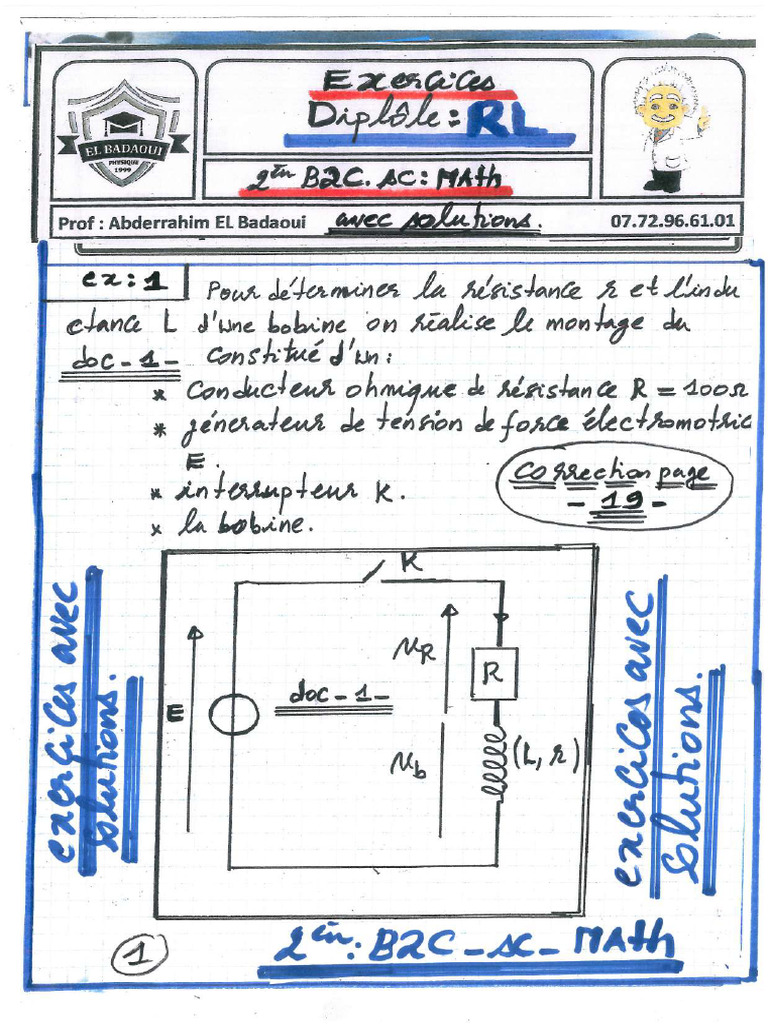 Exercices de Dipole RL 2 Eme Bac AC Math_compressed | PDF