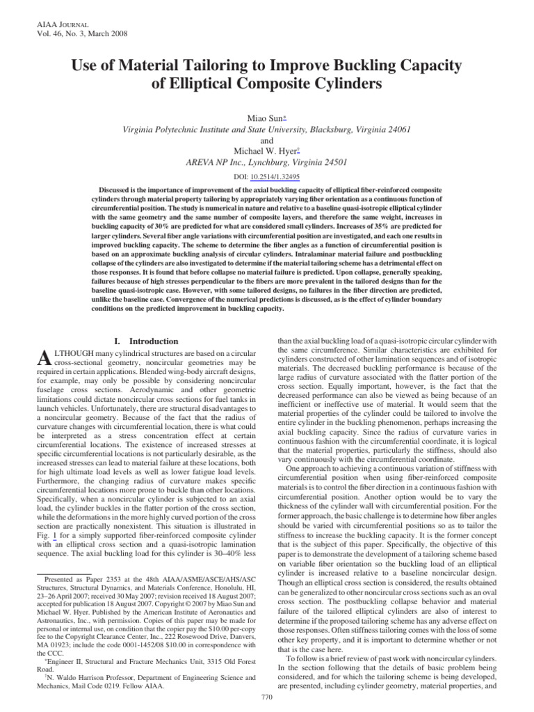 Buckling of Cylinders Paper Fea | PDF | Stress (Mechanics) | Buckling