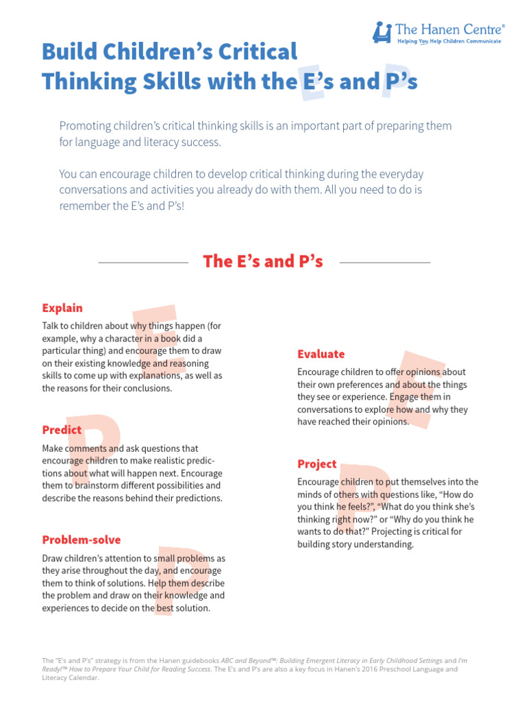 Critical Thinking Es and Ps | PDF | Critical Thinking | Thought