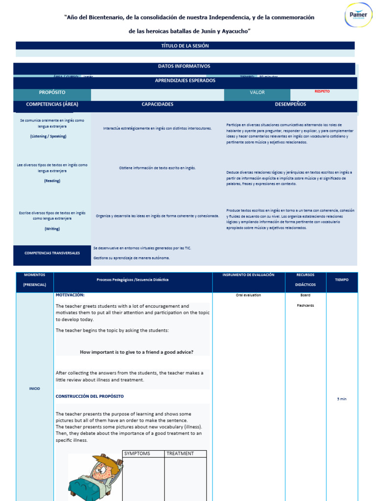 Sesión de Aprendizaje - SEM5 - S3 - ING - I BIM | PDF | Cognitive Science | Human Communication