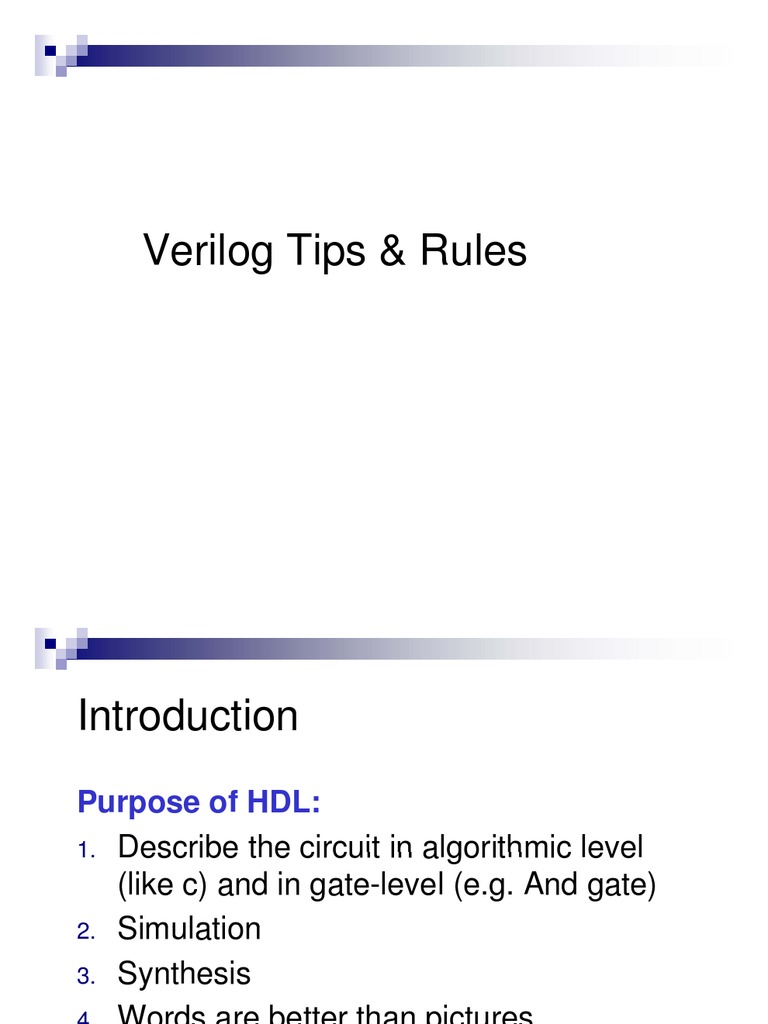 Verilog Tips And Rules Pdf Electronic Design Computer Engineering
