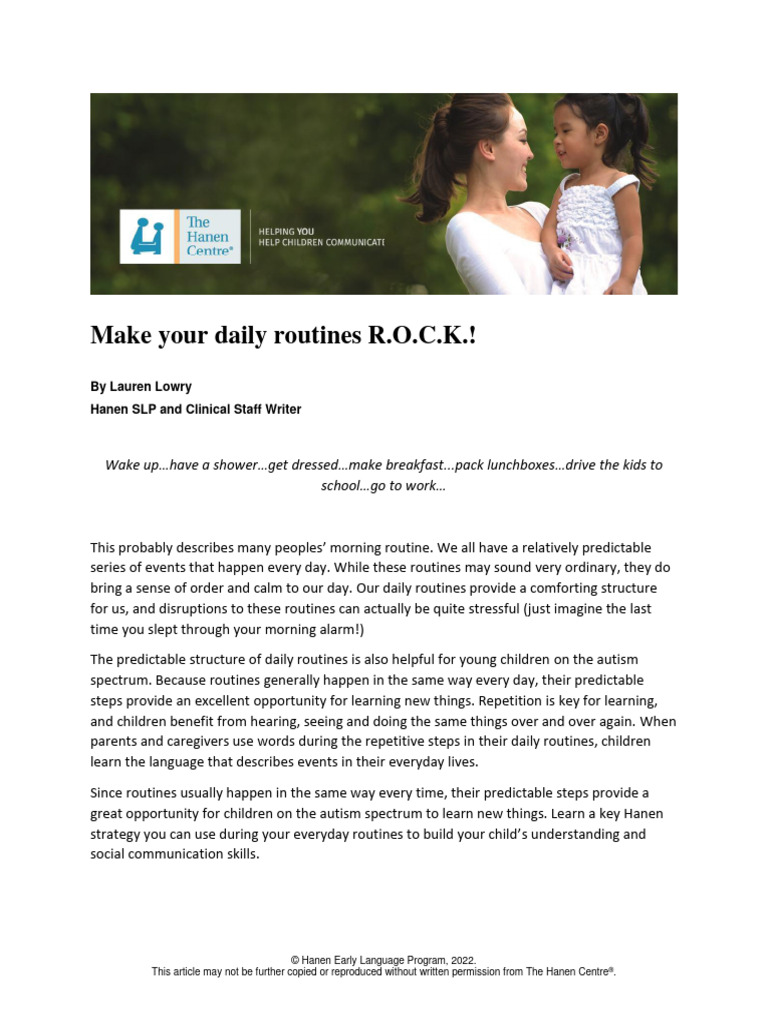 April 2022 Daily Routines Printer Friendy | PDF | Childhood | Human ...