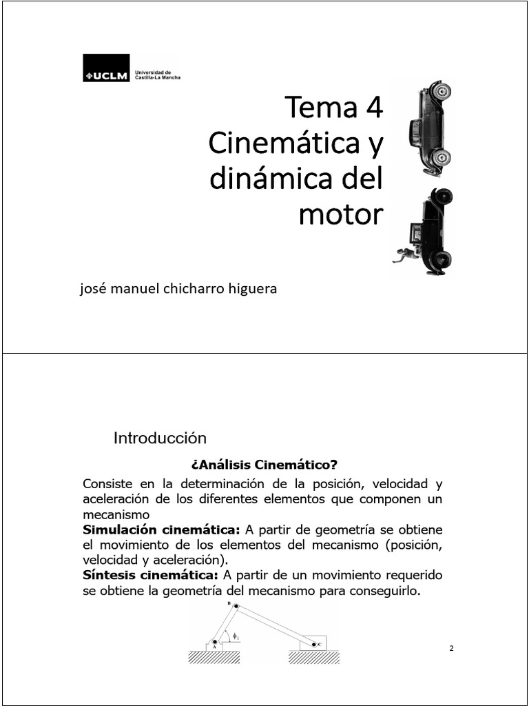 Tema 4 Cinematica y Dinamica en MCIA Parte 1 | PDF | Cinemática | Mecanica clasica