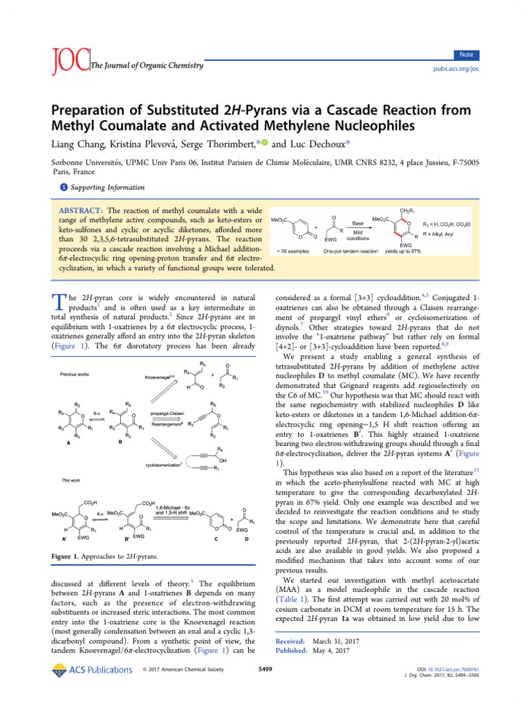 2H Pyran Addition Michael | PDF | Chemical Reactions | Ester