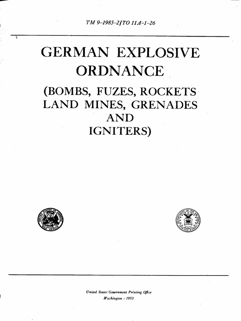 TM 9 1985 2 German Explosive Ordnance 1953 | PDF