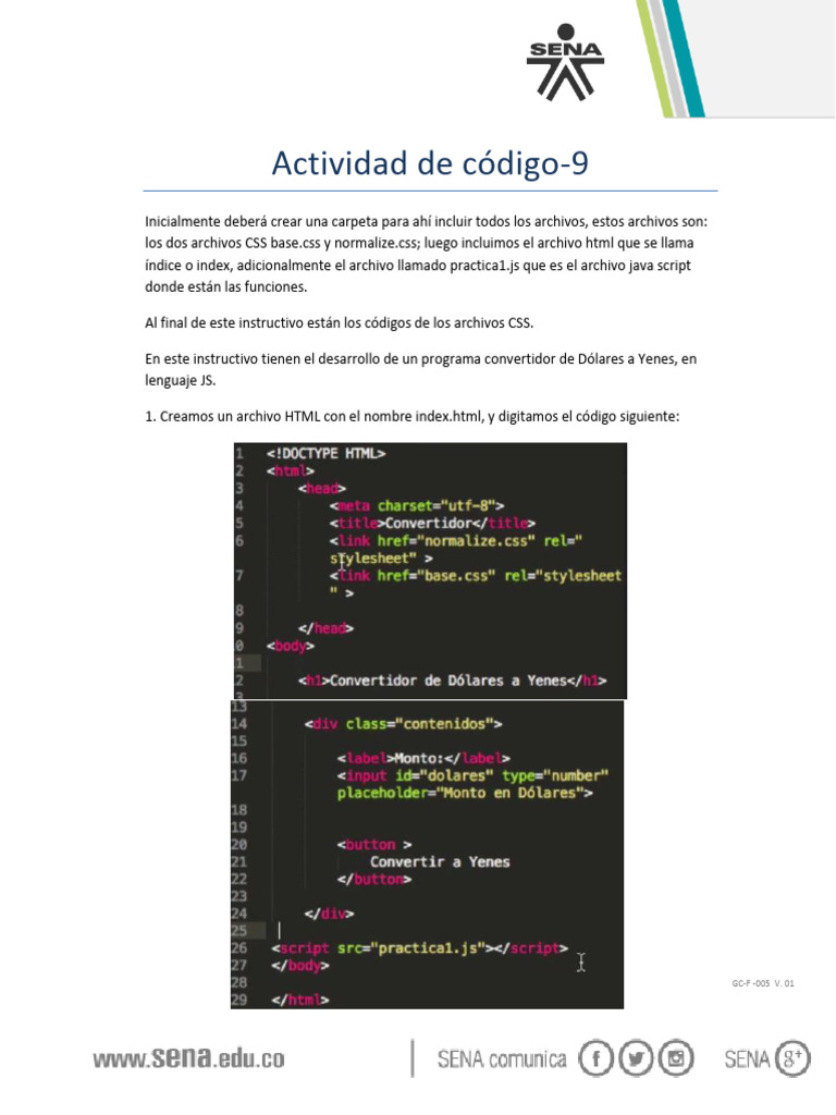 JS Basico Guia 9. Practica de Todo Lo Visto | PDF | Script Java | Desarrollo web