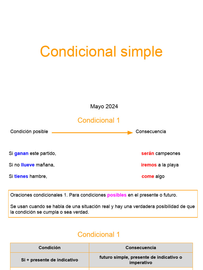 Uso del Condicional Simple en Español | PDF | Lingüística | Gramática