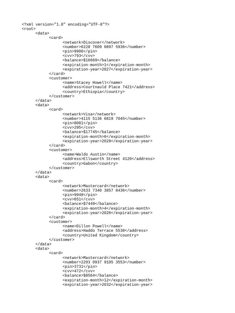 Creditcardrush XML Input | PDF | Financial Technology | Finance & Money Management