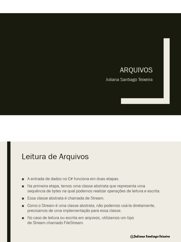Aula Arquivos | Download grátis PDF | C Sharp (linguagem de programação ...