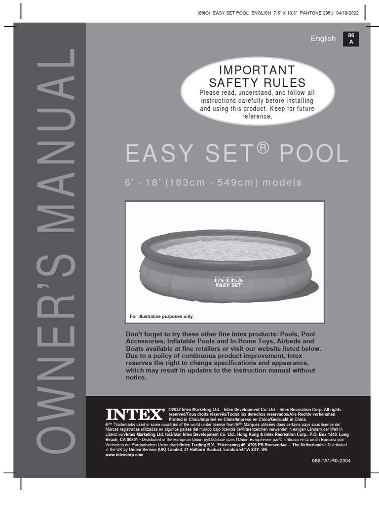 086io - A0 - 2304 - en 6FT 18FT Easy Set Pool Manual | PDF | Business ...