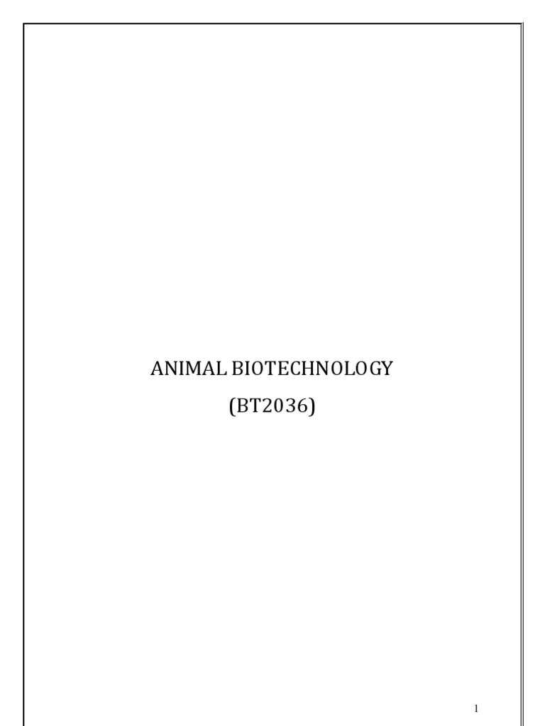 Animal Biotechnology | PDF | Cell Culture | Vaccines