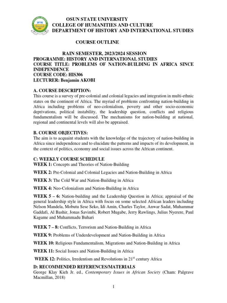 Nation-Building Challenges in Africa | PDF | Africa | International ...