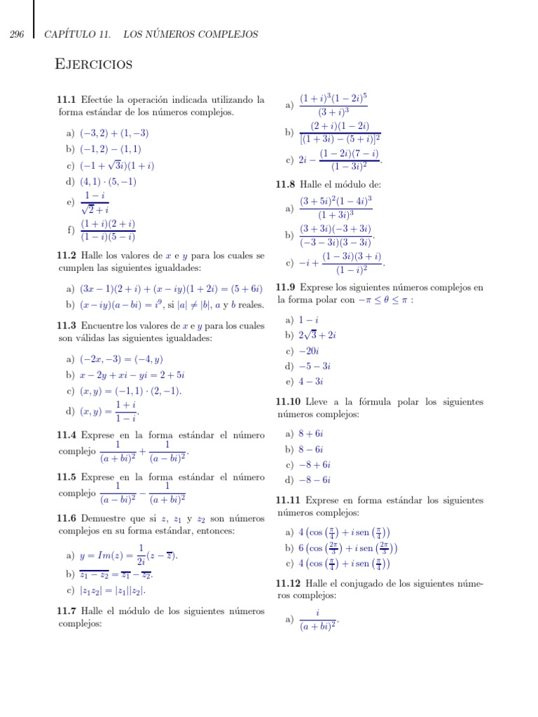 Cap 11 Ejer | PDF | Análisis complejo | Objetos matemáticos