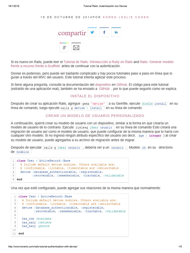 Tutorial Rails español_ Autenticación con Devise | PDF | Contraseña ... Tutorial Rails español_ Autenticación con Devise | PDF | Contraseña ...