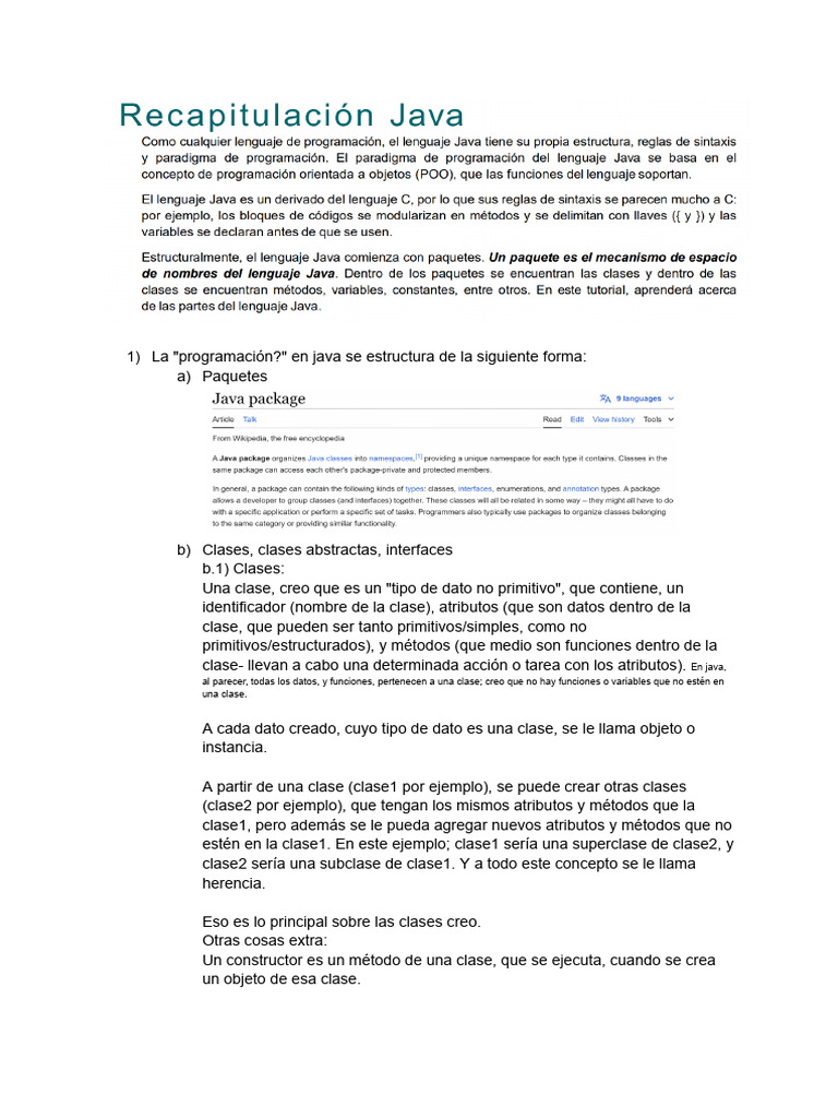 Repaso Java (Estructura de Datos) | PDF | Java (lenguaje de ... Repaso Java (Estructura de Datos) | PDF | Java (lenguaje de ...