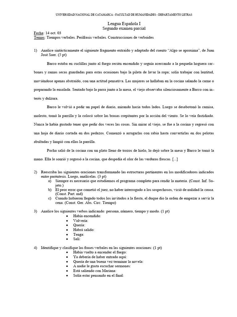 LENGUA Esp I 2do Parcial | Descargar gratis PDF | Lingüística