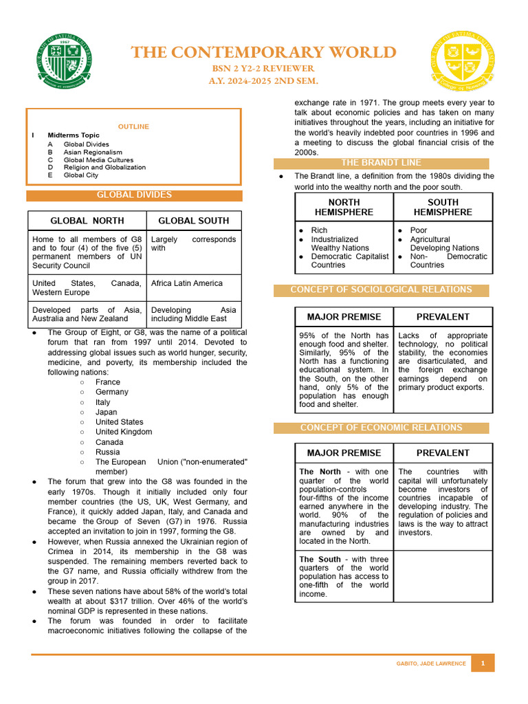 TCWD Midterms | PDF | Globalization | Economies