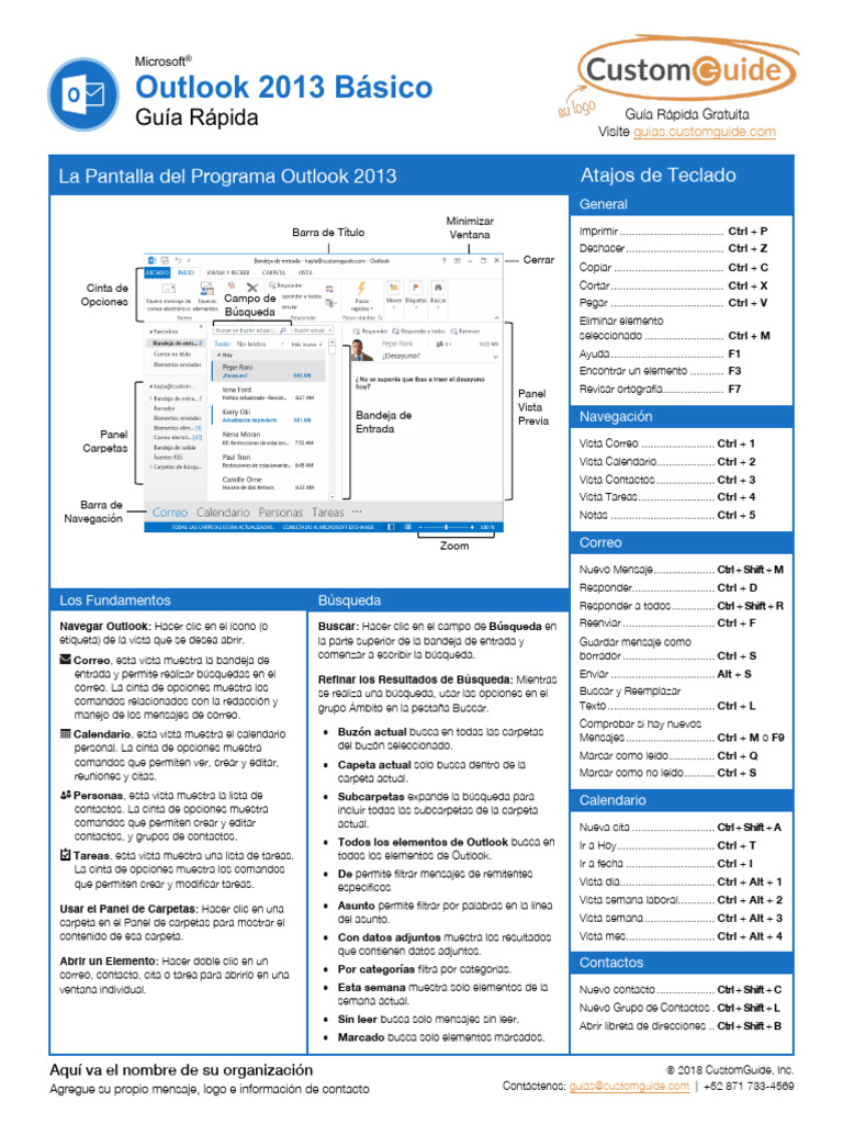 Outlook 2013 Basico Guia Rapida | PDF | Microsoft Word | Informática