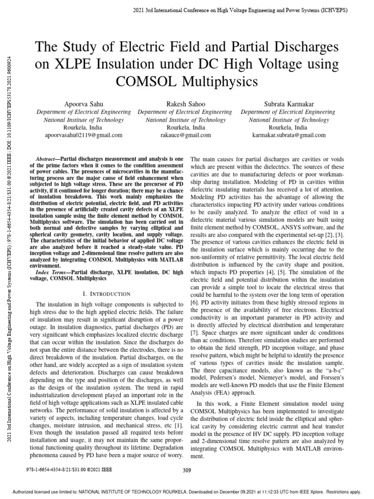 COMSOL Multiphysics | PDF | Electrical Resistivity And Conductivity | Finite Element Method