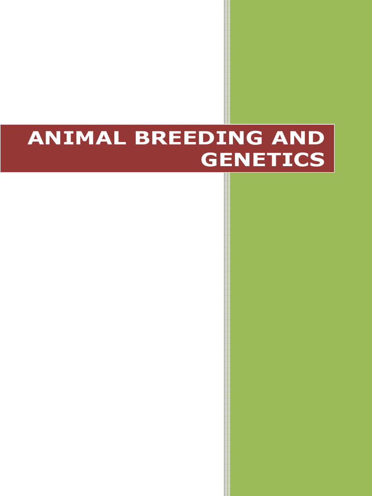 Animal Breeding and Genetics Panes | PDF | Dominance (Genetics) | Gene