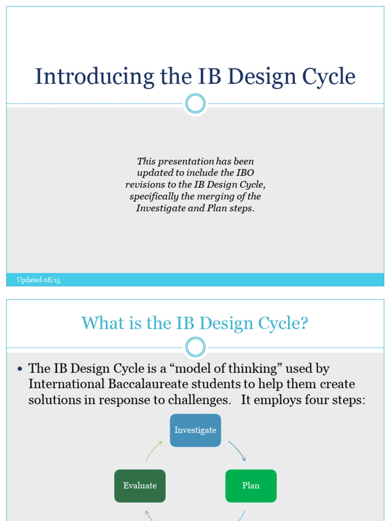 Ctec6 Introducing The Ib Design Cycle Pdf