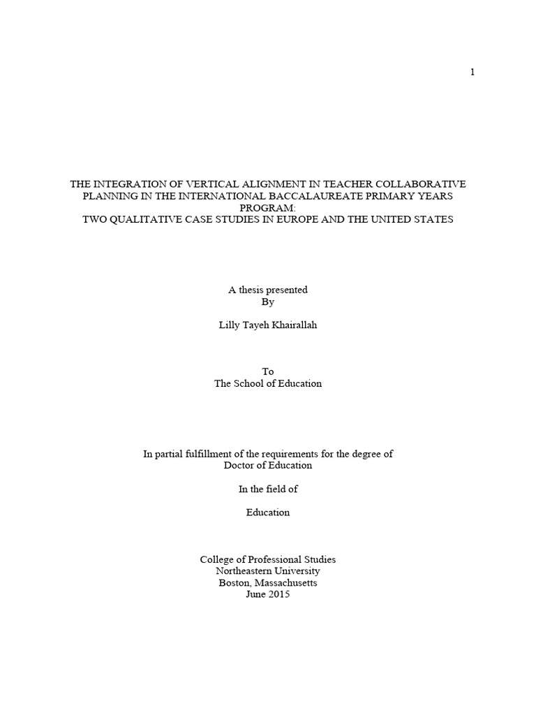 The Intergration of Vertical Alignment in Teacher Collaborative ...