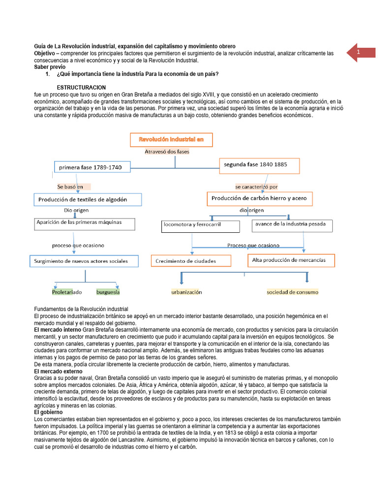Revolucion Industrial, Capitalismo y Movimiento Obrero | PDF ...