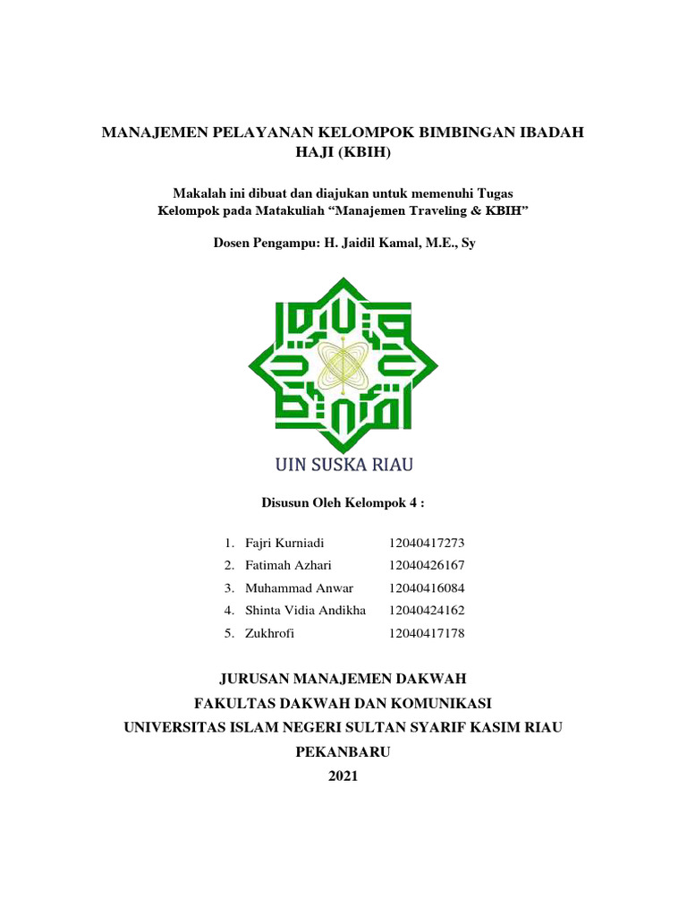 Manajemen Pelayanan KBIH Haji | PDF