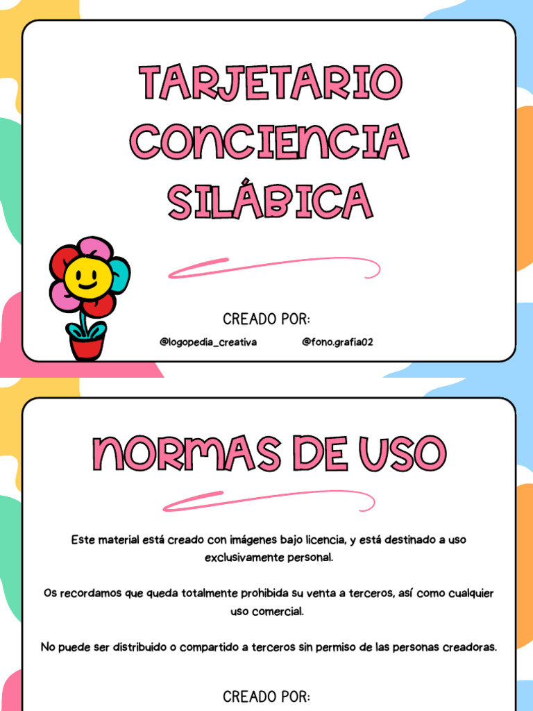 Conciencia Silábica Sílaba Final | PDF