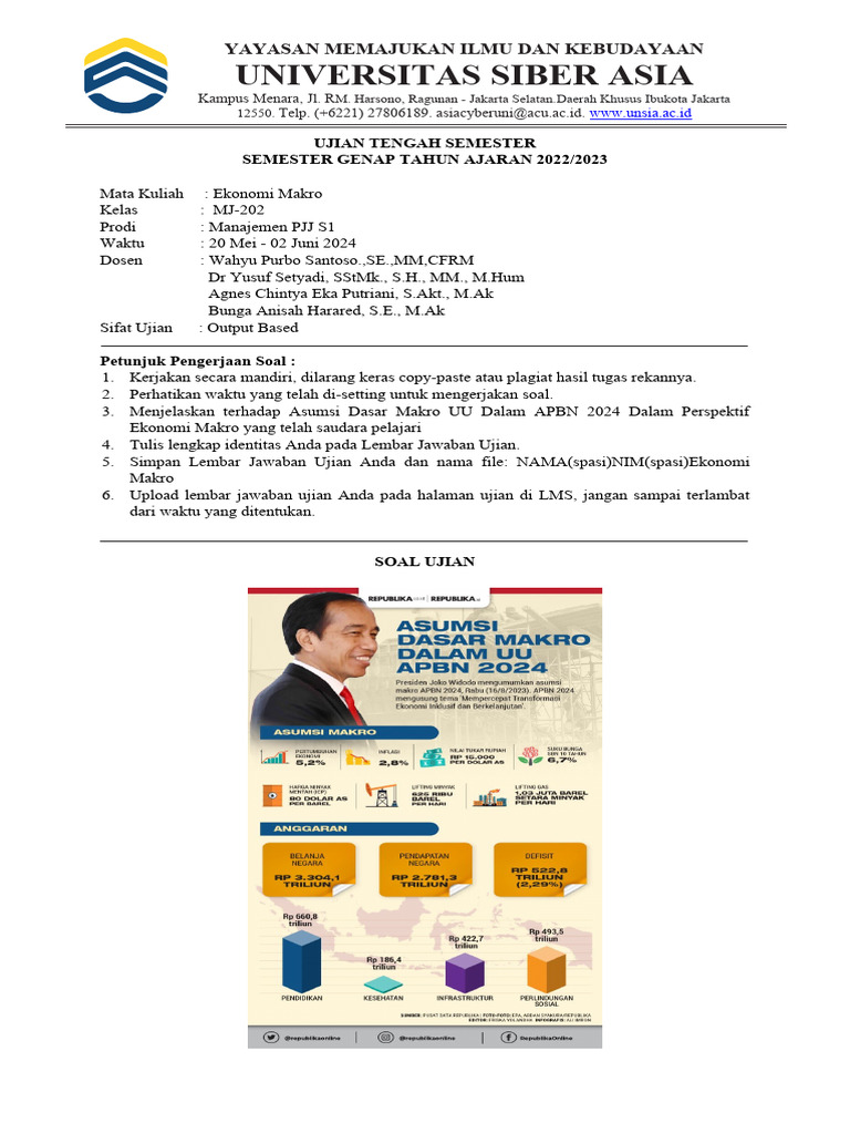 UTS Ekonomi Makro (Genap) 2024 | PDF
