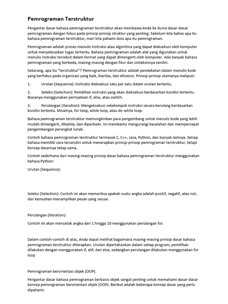 Pengantar Dasar Pemrograman Berorientasi Objek - Coding | PDF