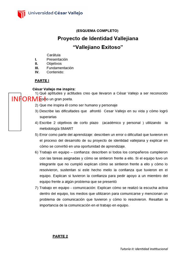 Guía Del Proyecto de Identidad Vallejiana | PDF | Aprendizaje