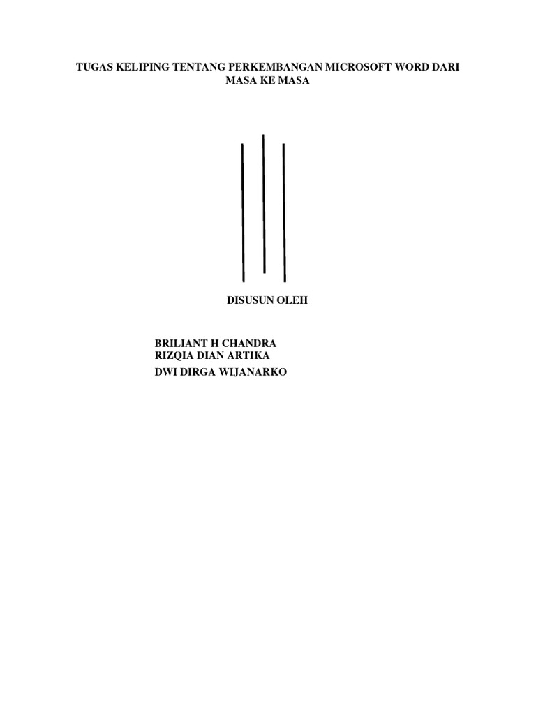 Tugas Keliping Tentang Perkembangan Microsoft Word Dari Masa Ke Masa | PDF