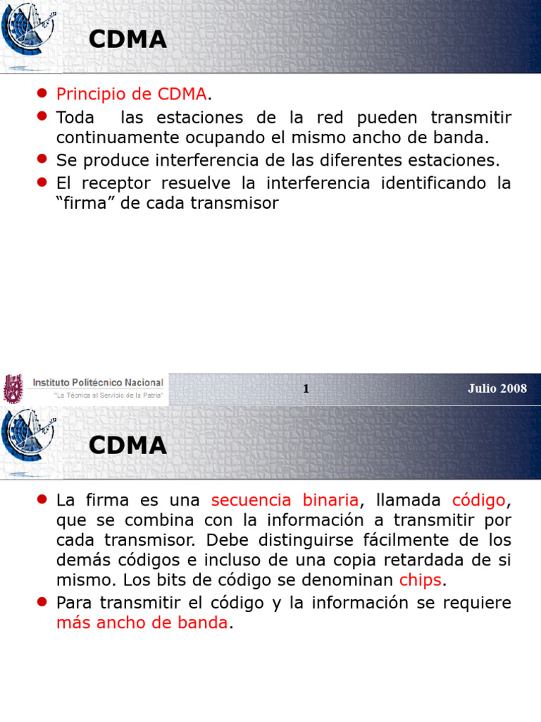 Principios y Técnicas de CDMA | PDF | Electrónica | Ingeniería Electrónica